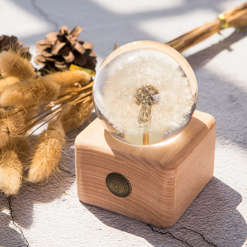 Dandelion Eternal Flower Music Box & Night Light&handmade – ASTRID SILK ...