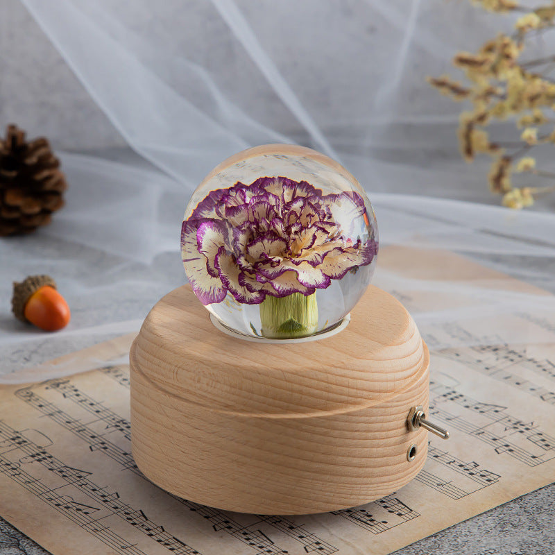 Purple Carnation Eternal Flower Music Box & Night Light – ASTRID SILK ...