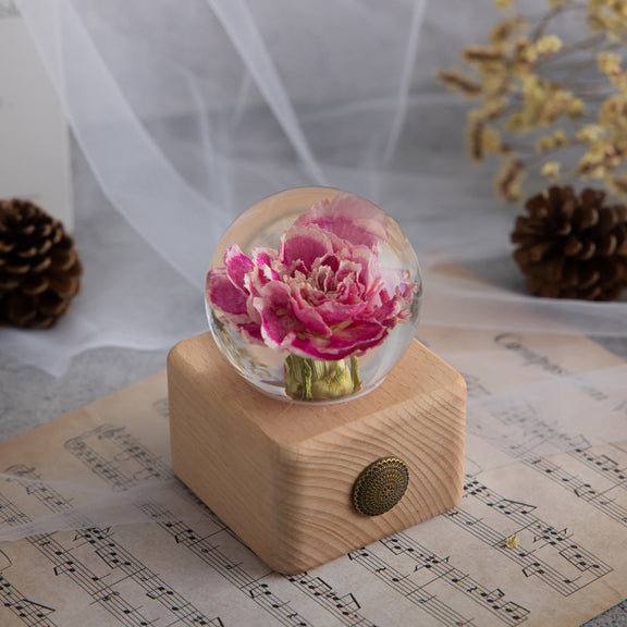 Red Carnation Eternal Flower Music Box & Night Light – ASTRID SILK ...