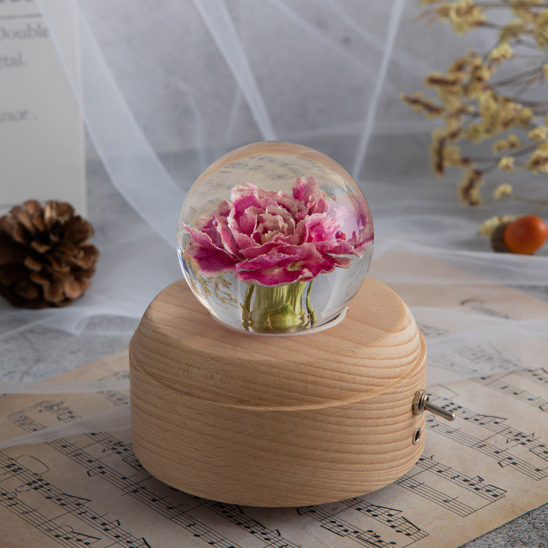 Red Carnation Eternal Flower Music Box & Night Light – ASTRID SILK ...